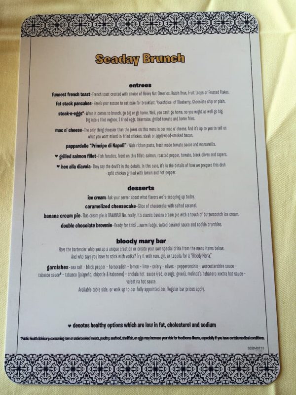 Carnival Cruise SeaDay Brunch - Any Tots