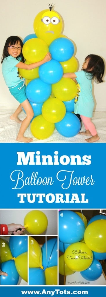 Minions Party Booth Props Free Printables + Balloon Tower - Any Tots