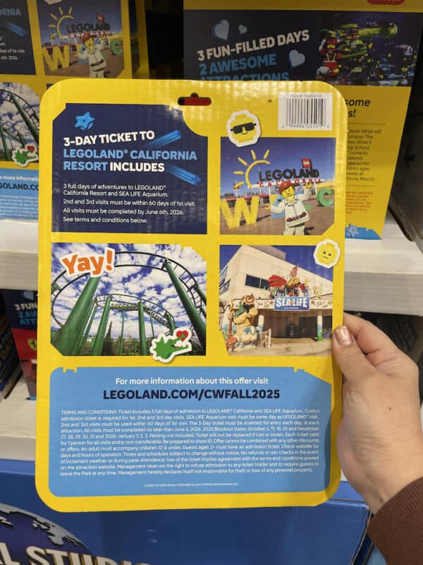 Costco LEGOLAND Tickets Fall 2025 - 2026 Offer - Any Tots